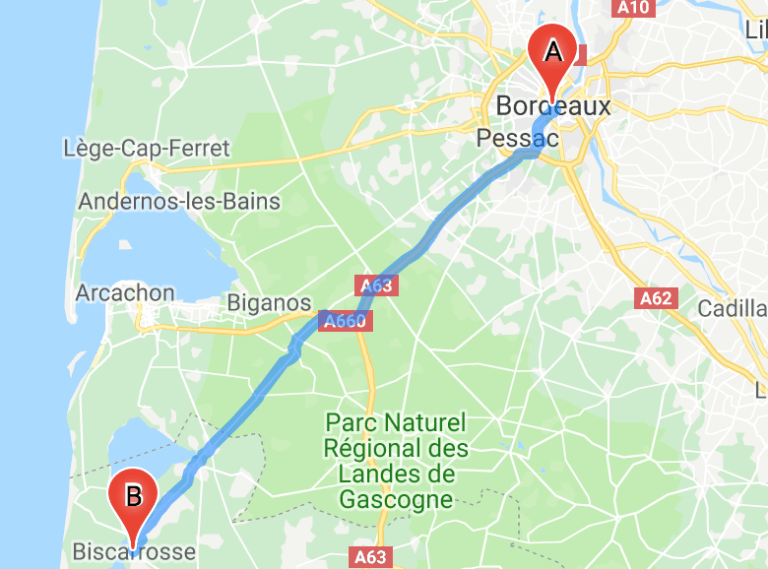 Private transfer from Bordeaux to Biscarrosse with Driver and Car