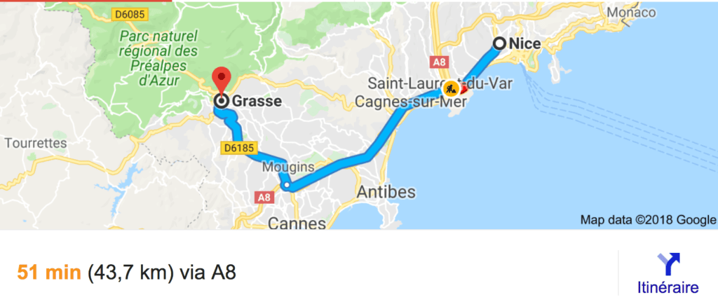 Private transfer from Nice to Grasse with Driver and Luxury Car