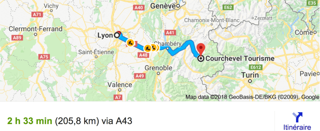 Private transfer from Lyon to Courchevel with Driver and Car