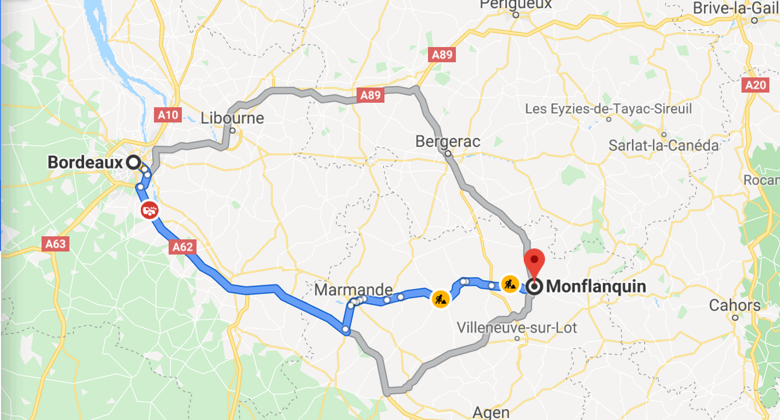 Private transfer from Bordeaux to Monflanquin with Driver and Car